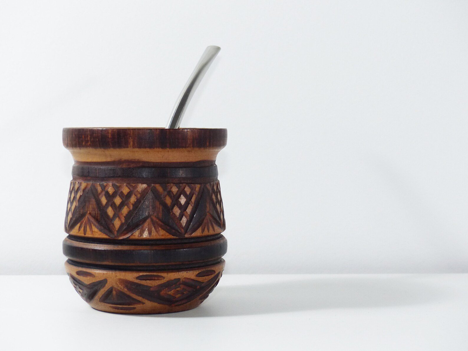 Wooden Yerba Mate Full Carved Gourd Arrows Design Includes 2 - Etsy