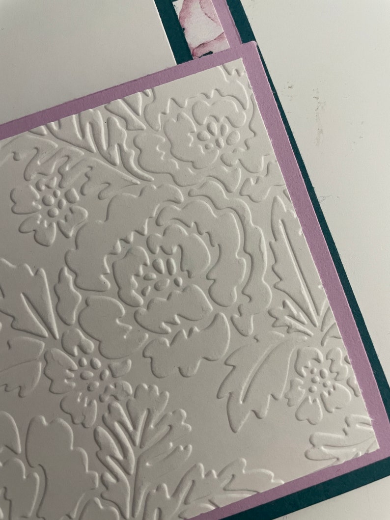 Embossed Birthday Card, Happy Birthday Floral Card, Floral Birthday ...