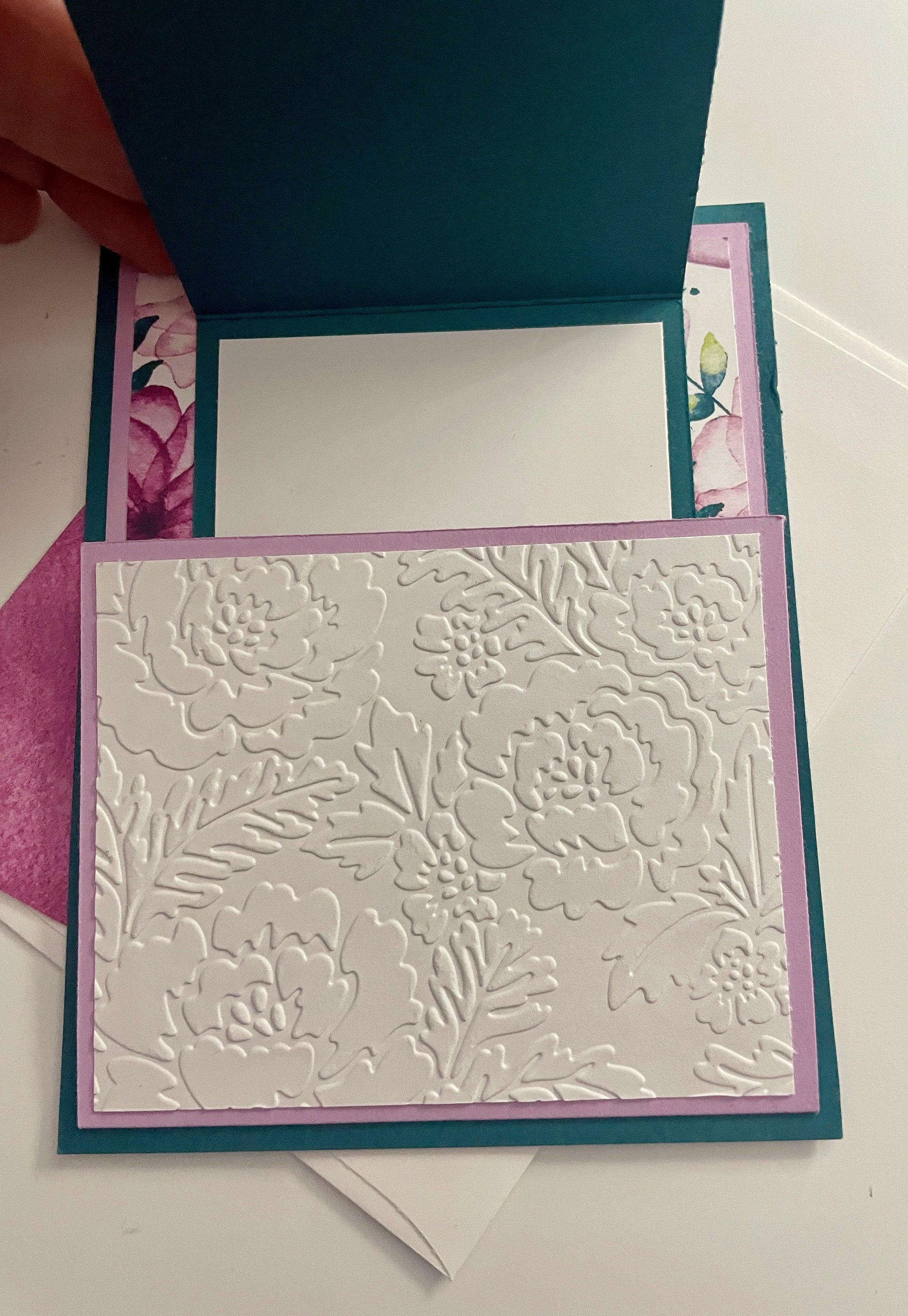 Embossed Birthday Card, Happy Birthday Floral Card, Floral Birthday ...