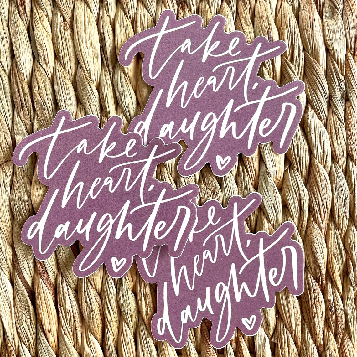 Take Heart, Daughter Sticker - Johnnieletters - Bible Verse Sticker ...
