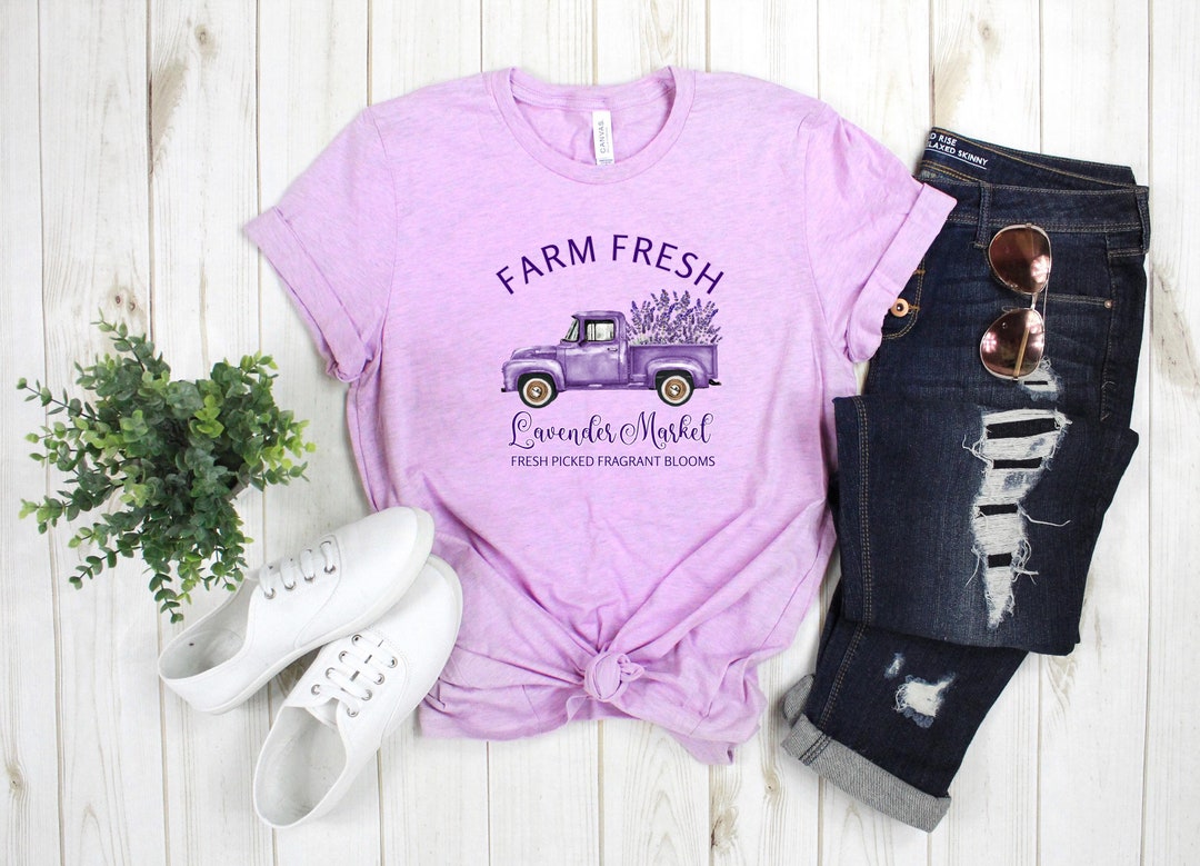Farm Fresh Lavender Shirt | Botanical Lavender T-shirt | Watercolor ...