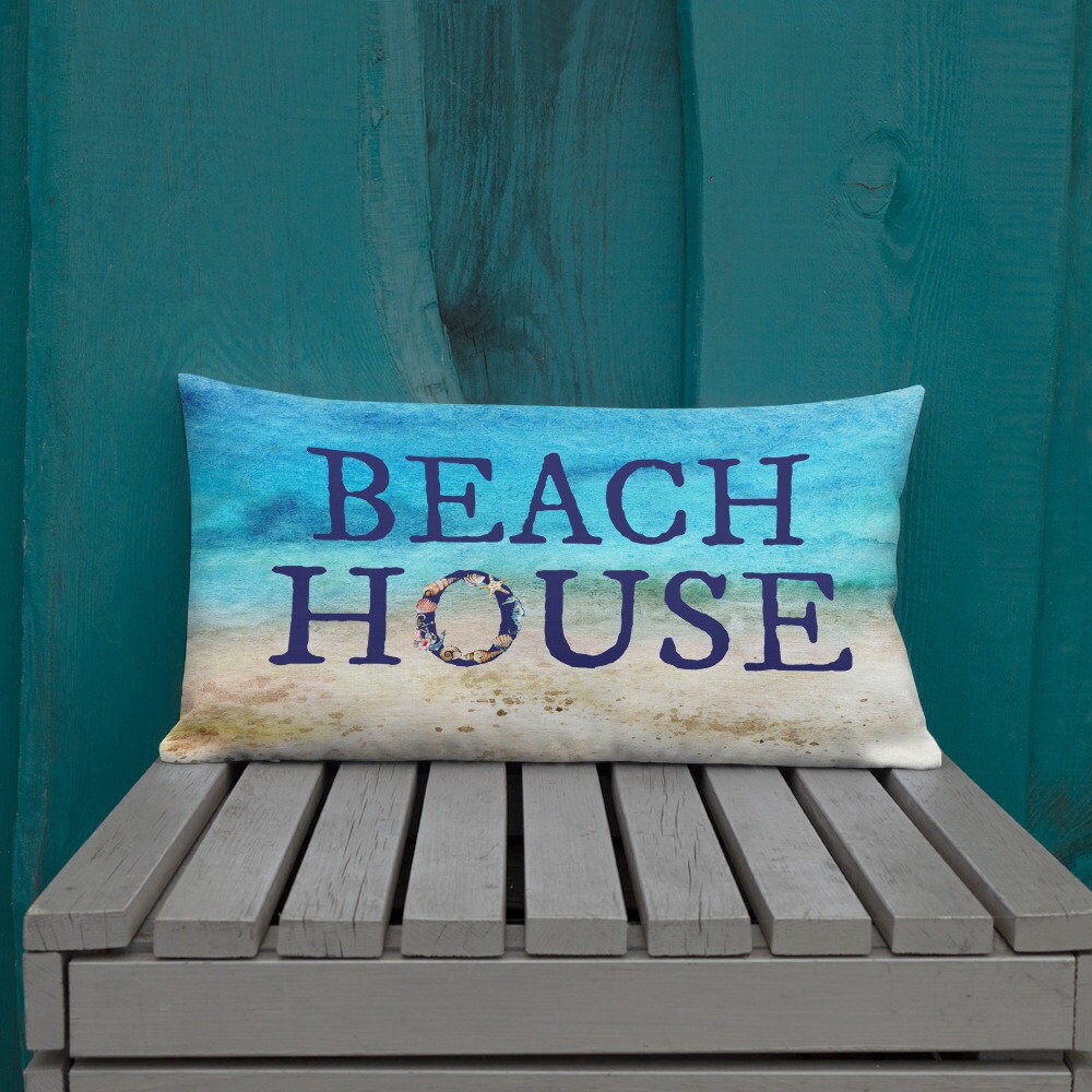 BEACH HOUSE Decor Pillow Watercolor Ocean Throw Pillow | Etsy