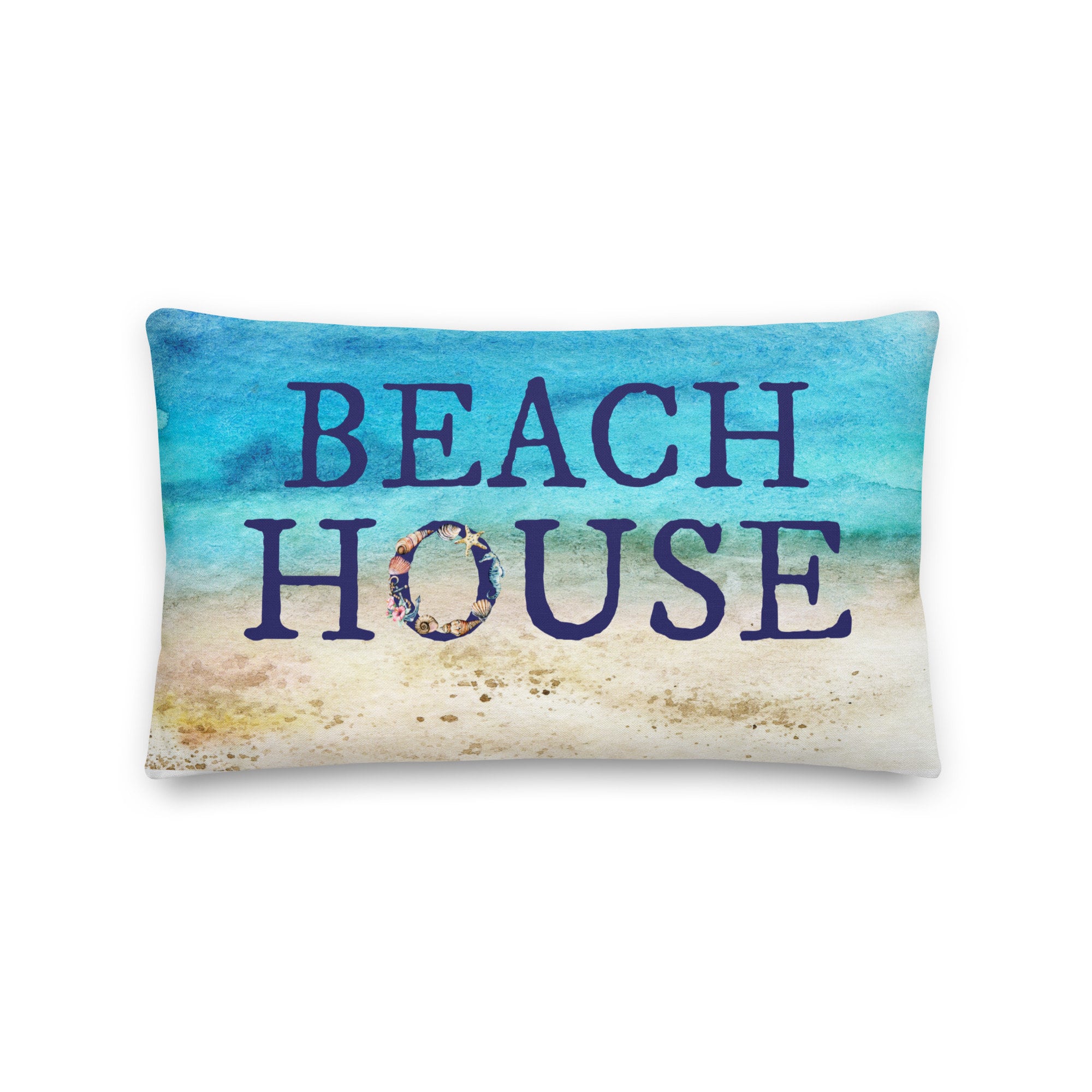 BEACH HOUSE Decor Pillow Watercolor Ocean Throw Pillow - Etsy