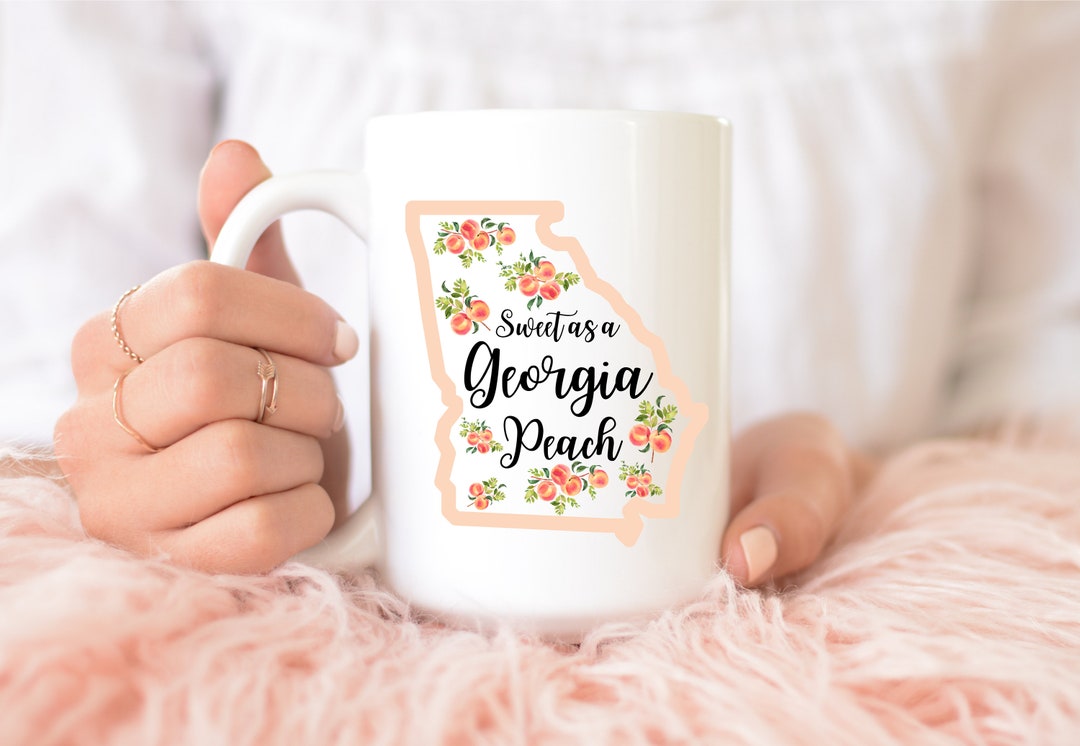 Sweet as a Georgia Peach Coffee Mug | Southern Gifts | Ceramic Georgia ...