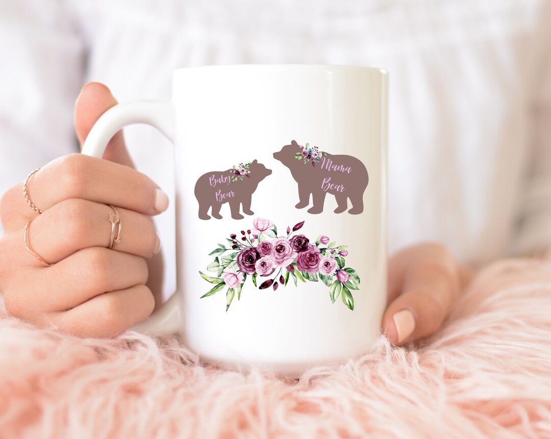 Mama Bear Mug | Brown Bears, Mama and Baby | Baby Girl Gift | Mama Bear ...