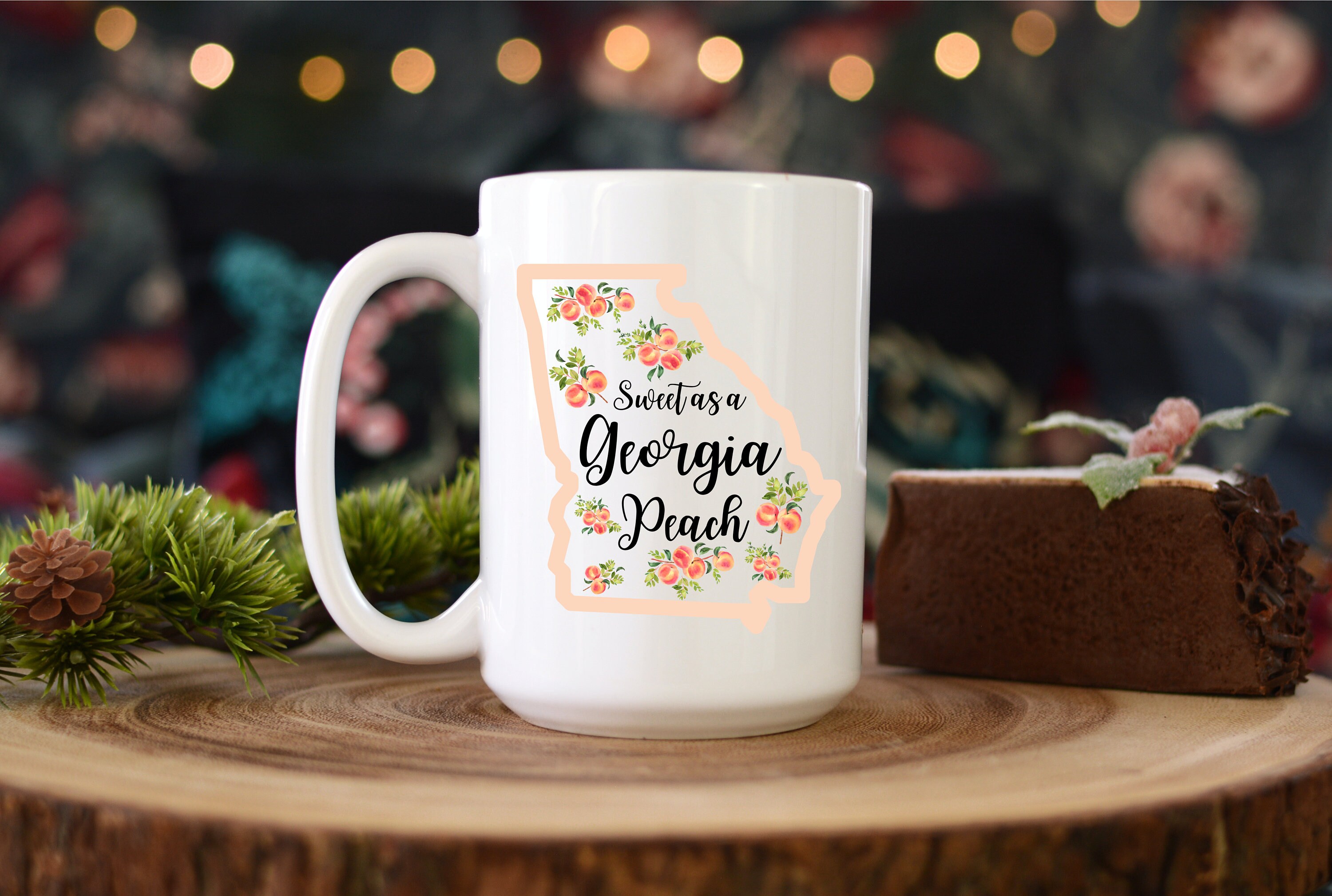 Sweet as a Georgia Peach Coffee Mug | Southern Gifts | Ceramic Georgia ...