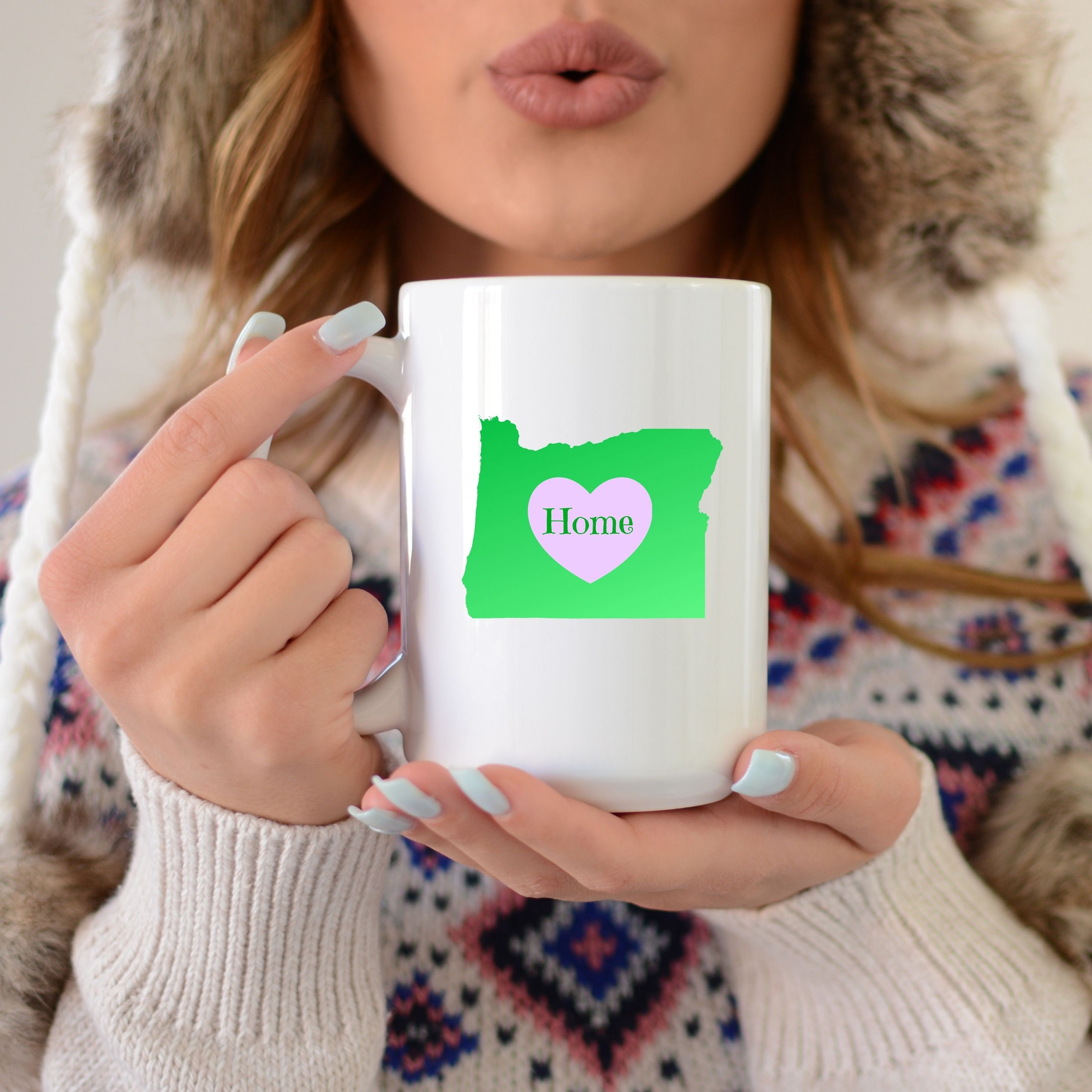 Oregon Home Heart Mug, I Love Oregon Coffee Mug, Great Gift for Native ...