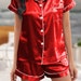 Red Shorts Set Pajamas, Custom Shorts Set Pjs, Wedding Pajamas, Bridal ...
