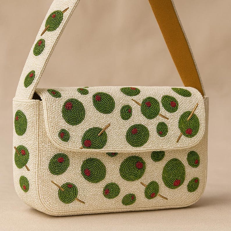 Olive Martini Bag, Beaded Shoulder Bag, Cocktail Purse, Martini Clutch ...
