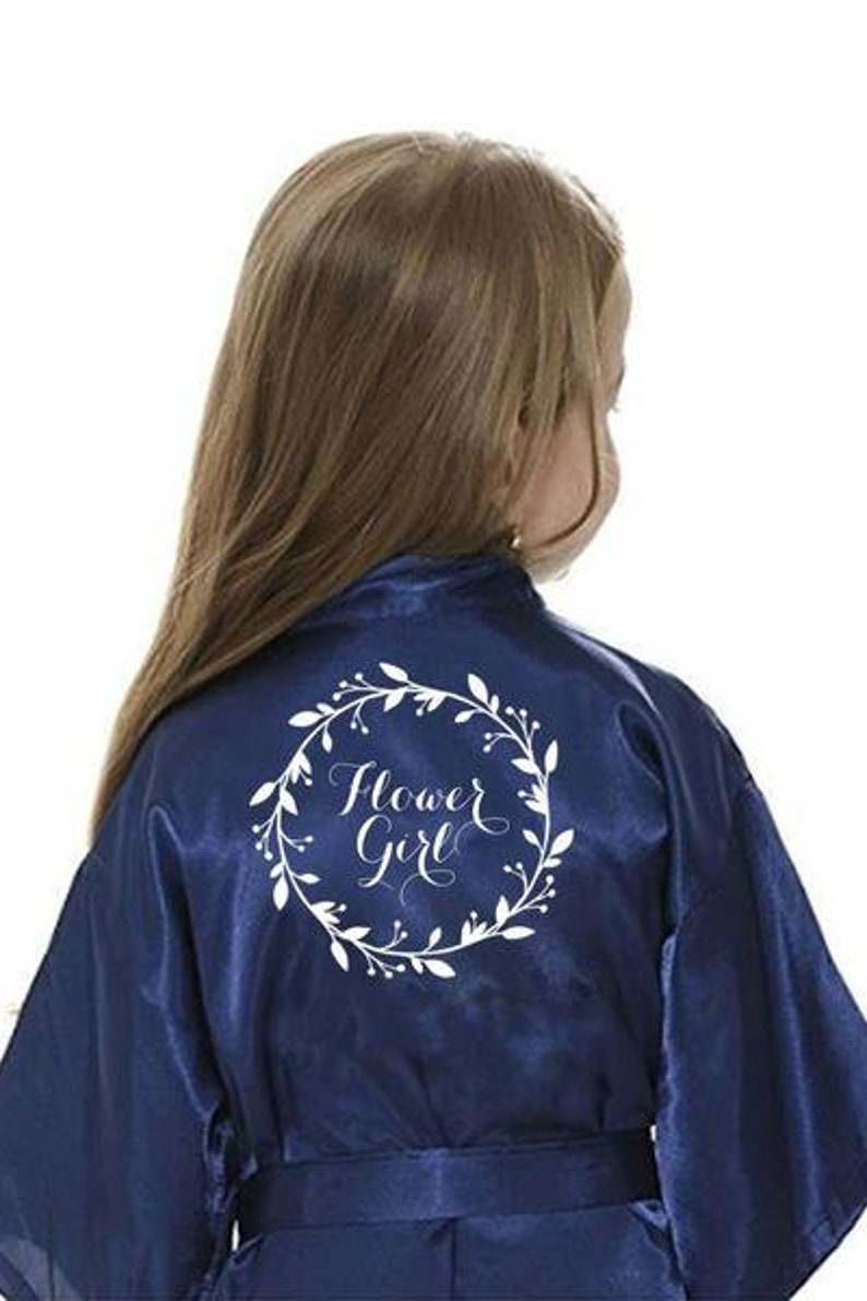 Wreath Style Robes Personalized Satin Robe Bridesmaid | Etsy