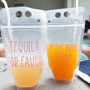 Custom Bachelorette Party Drink Pouches, Personalized Bride's Crew ...