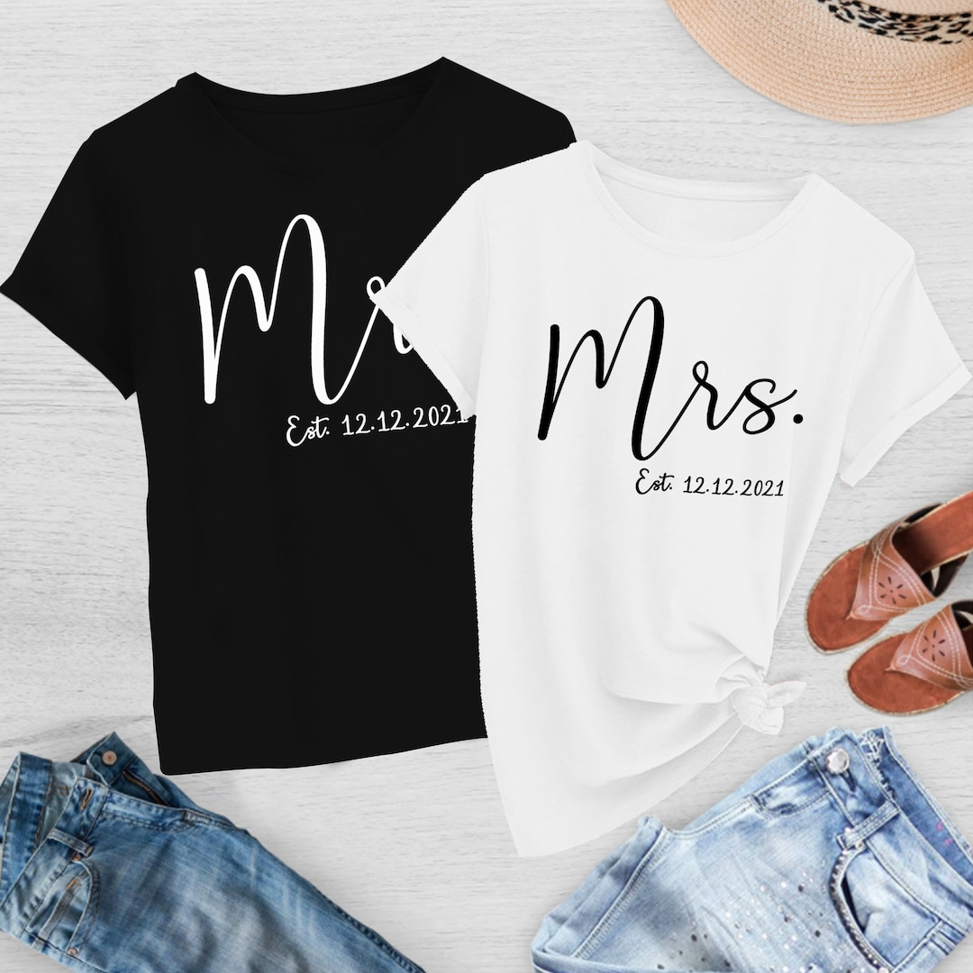 Personalized Mr. and Mrs. T-shirts, Couples T-shirts, Getting Married T ...
