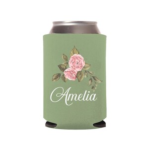 Custom Floral Can Coolers, Personalized Cooler, Wedding Can Cooler ...