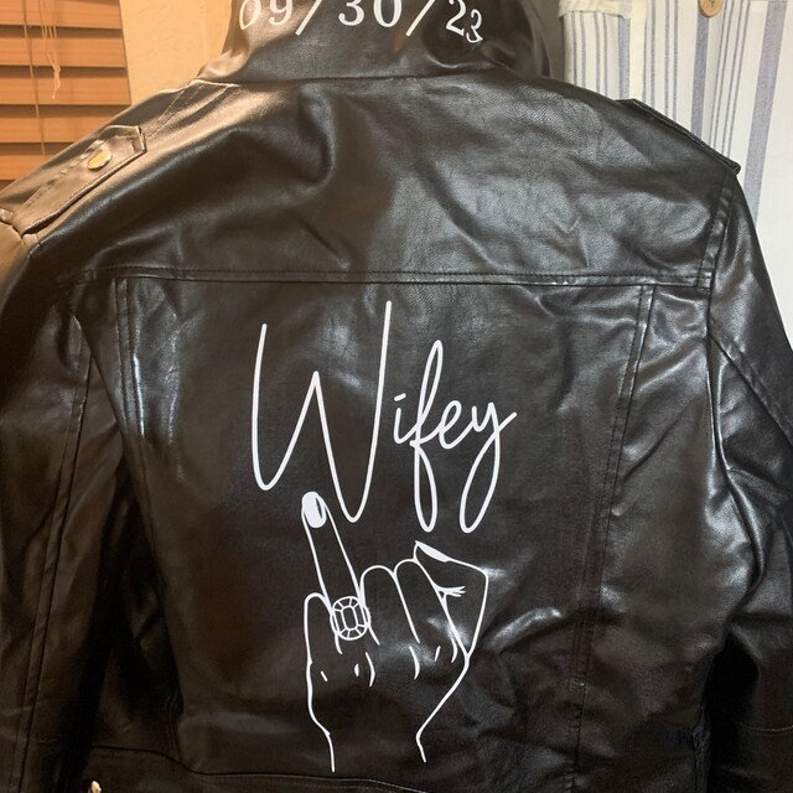 Personalized Mrs. Leather Jacket for Brides, Wedding Party Leather Jacket, Personalized Leather ...