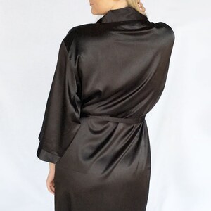 Black Robe Black Bridesmaid Robe Black Wedding Black Wedding Robes ...