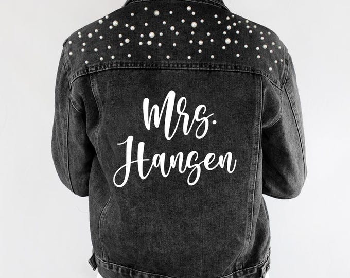 Blue Denim Jacket, Personalized Denim Jacket With Crown Patch, Custom ...