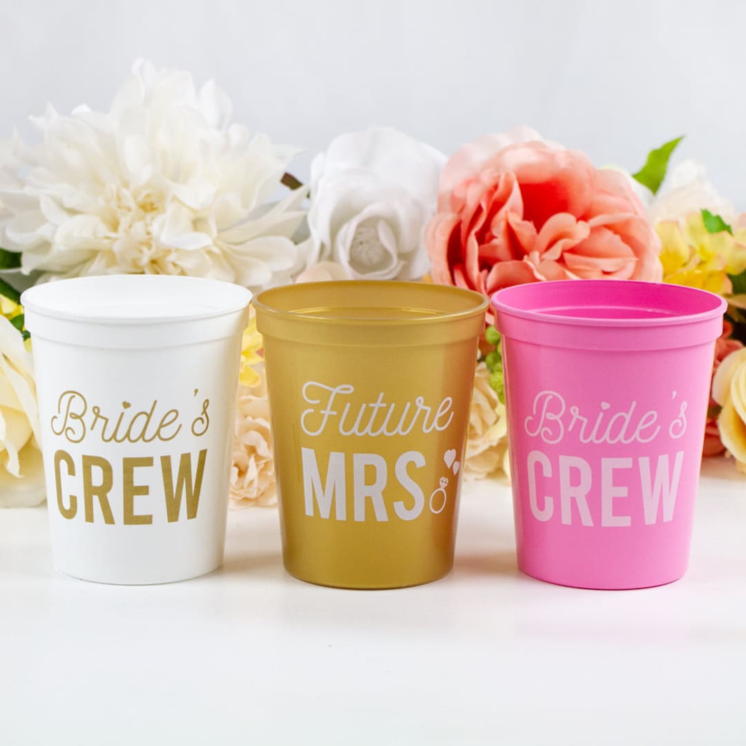 Bride Stadium Cups, Bridesmaid Stadium Cups, Bridal Plastic Cups, Bride ...