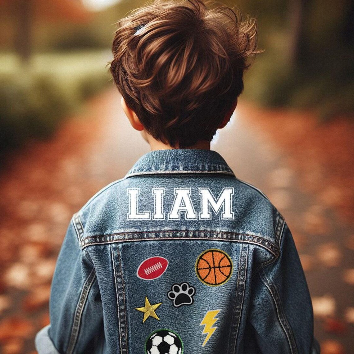 Children's Embellished Denim Jackets, Youth Casual Wear With Patches ...
