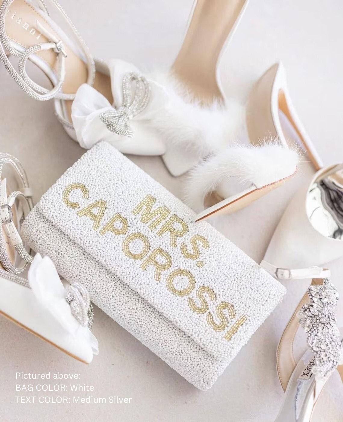 NEW! Custom Bride Purse, Personalized Bride Clutch, Customized Bridal ...