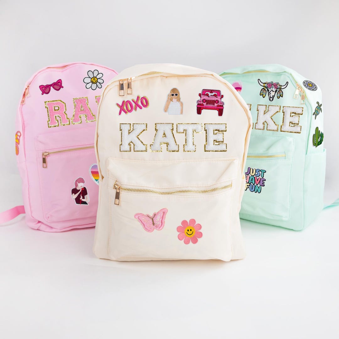 Personalized Kids Backpack Sewn on Patches, Customizable Childrens ...
