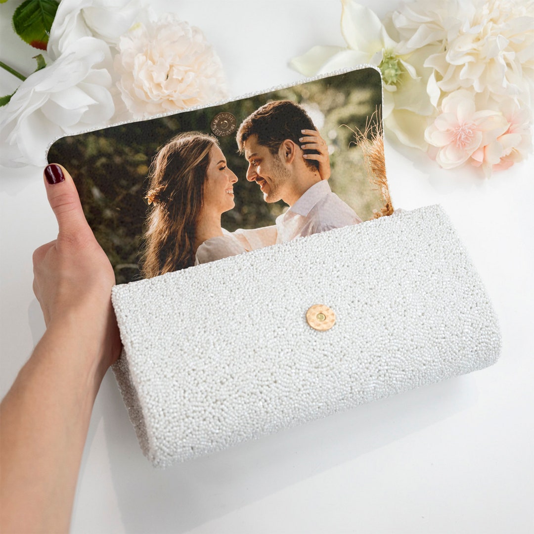 Custom Photo Beaded Clutch Bag, Personalized Photo Bachelorette Party ...