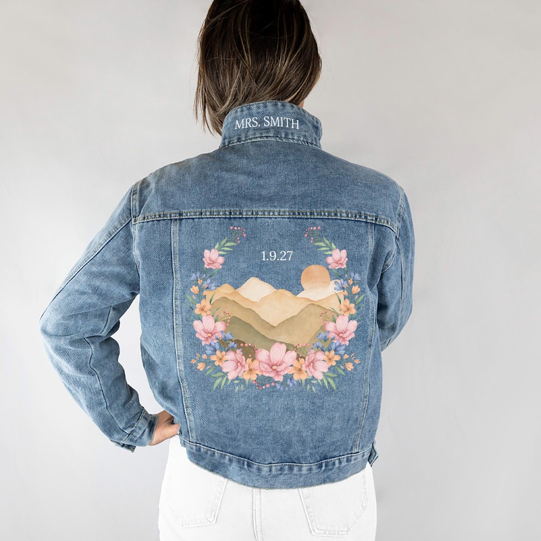 Personalized Wedding Denim Jacket, Bachelorette Jean Jacket, Bridal ...