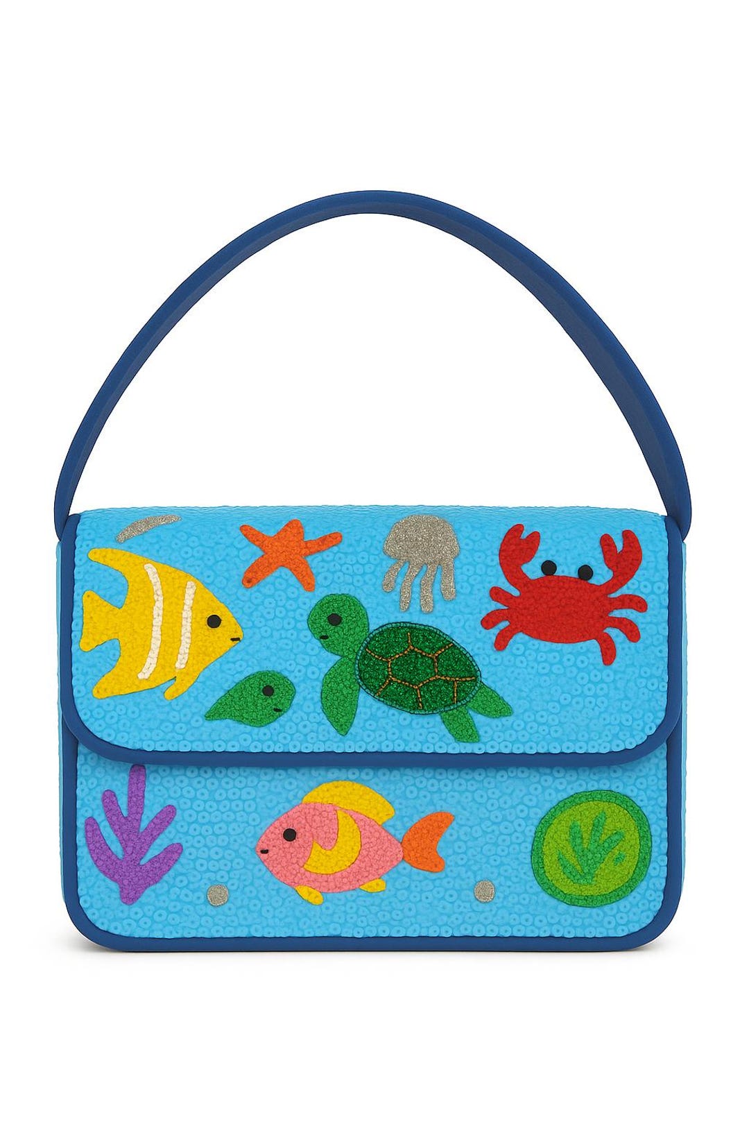 Blue Sea Clutch, Sequin Beach Purse, Ocean Animal Bag, Tropical Beaded ...