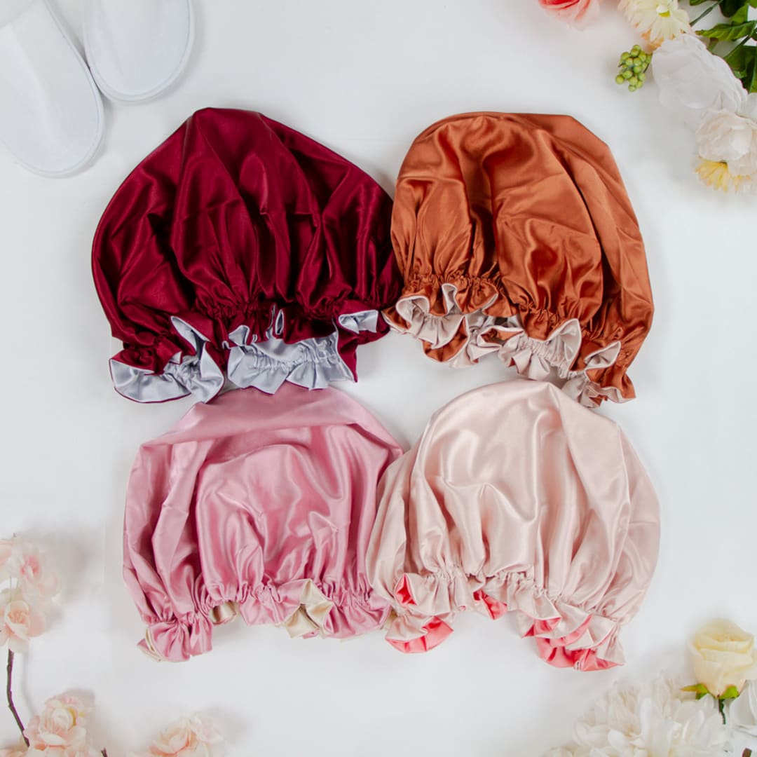 Double Layer Silky Satin Bonnet Hair Bonnet for Women Curly - Etsy