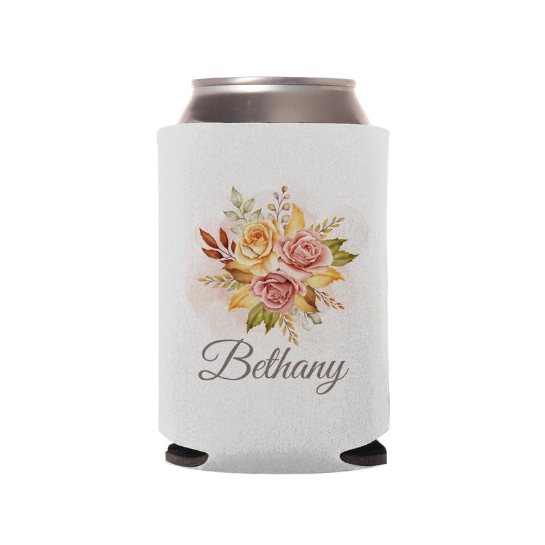 Custom Floral Can Coolers, Personalized Cooler, Wedding Can Cooler ...