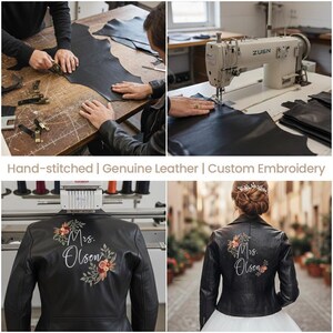 Skeleton Couple Embroidery Leather Jacket, Customized Skeleton Leather ...