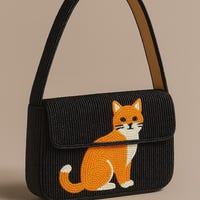 Persian Kitty Cat Hand Painted Purse / Handbag / Tote / Wearable Art ...