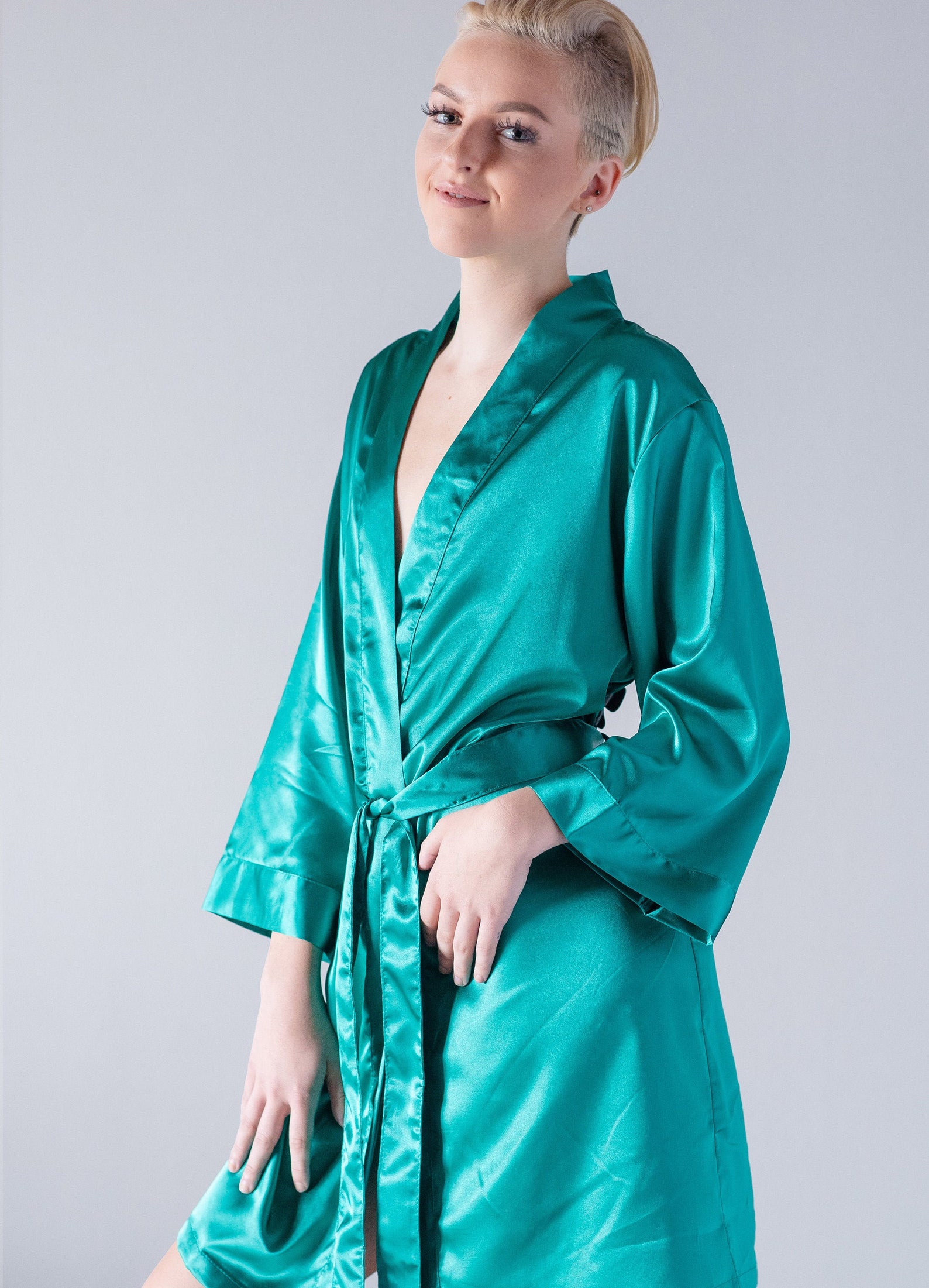 Teal Robe Teal Bridesmaid Robe Teal Wedding Teal Wedding | Etsy