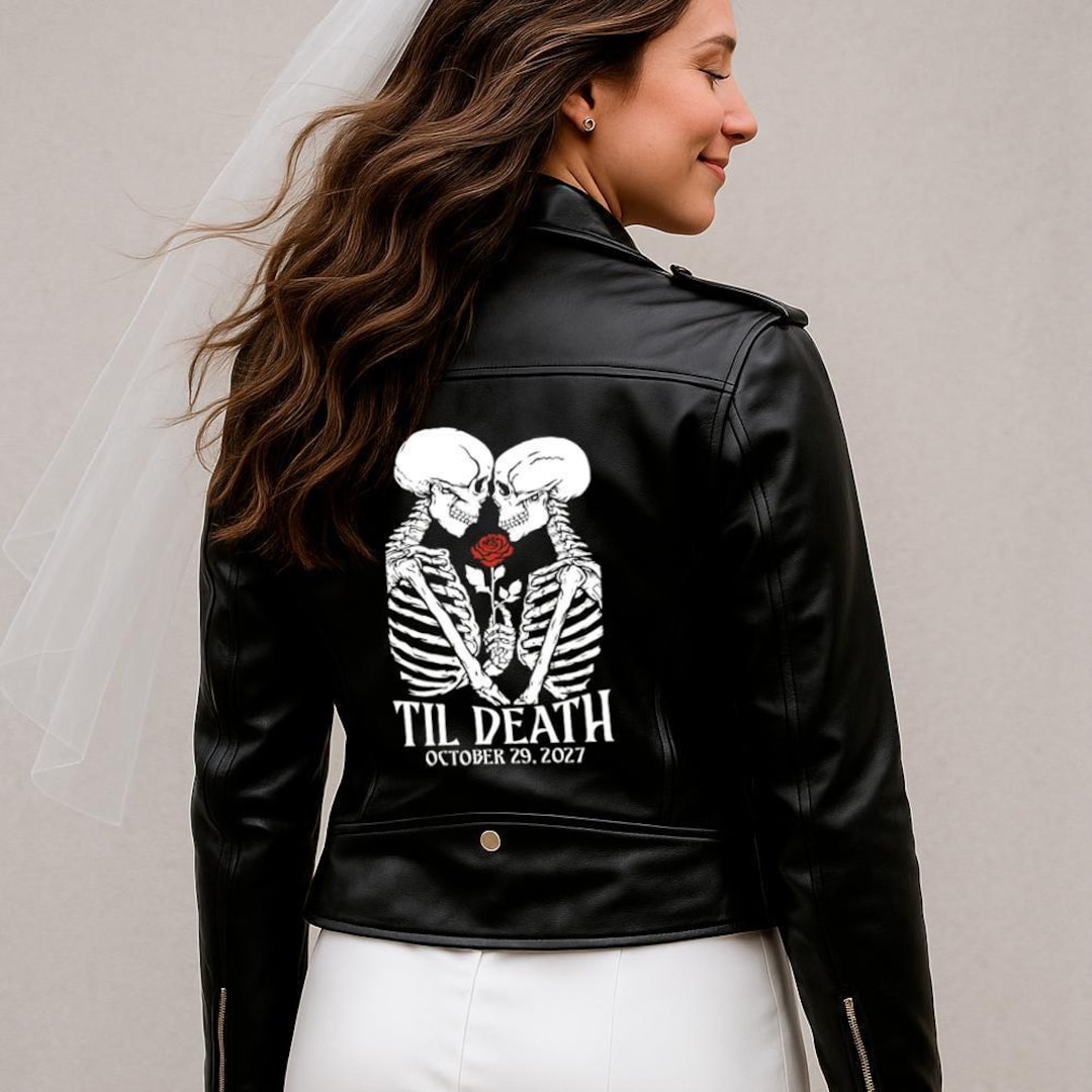 Til Death Faux Leather Jacket, Personalized Bachelorette Party Leather ...