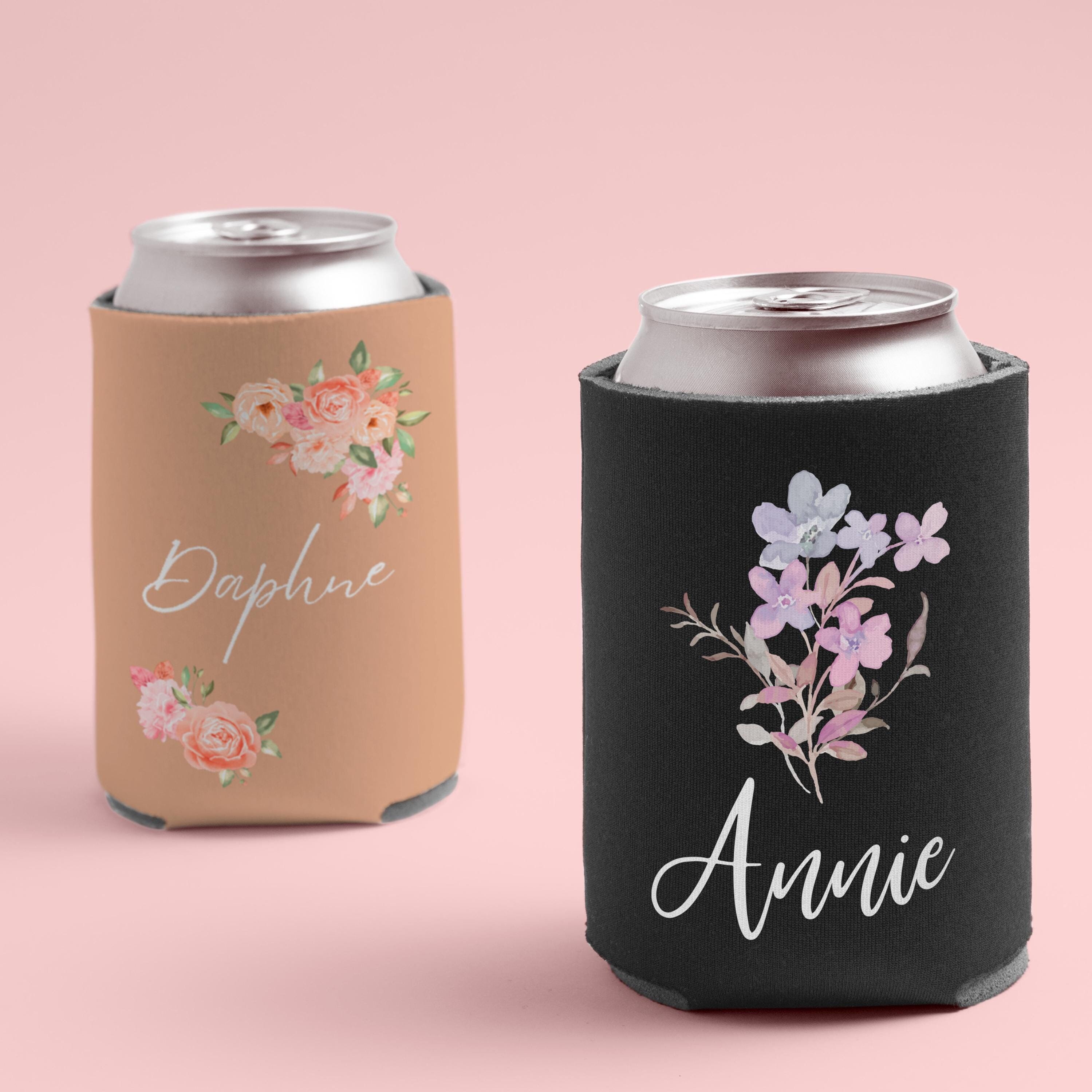 Custom Floral Can Coolers, Personalized Cooler, Wedding Can Cooler ...
