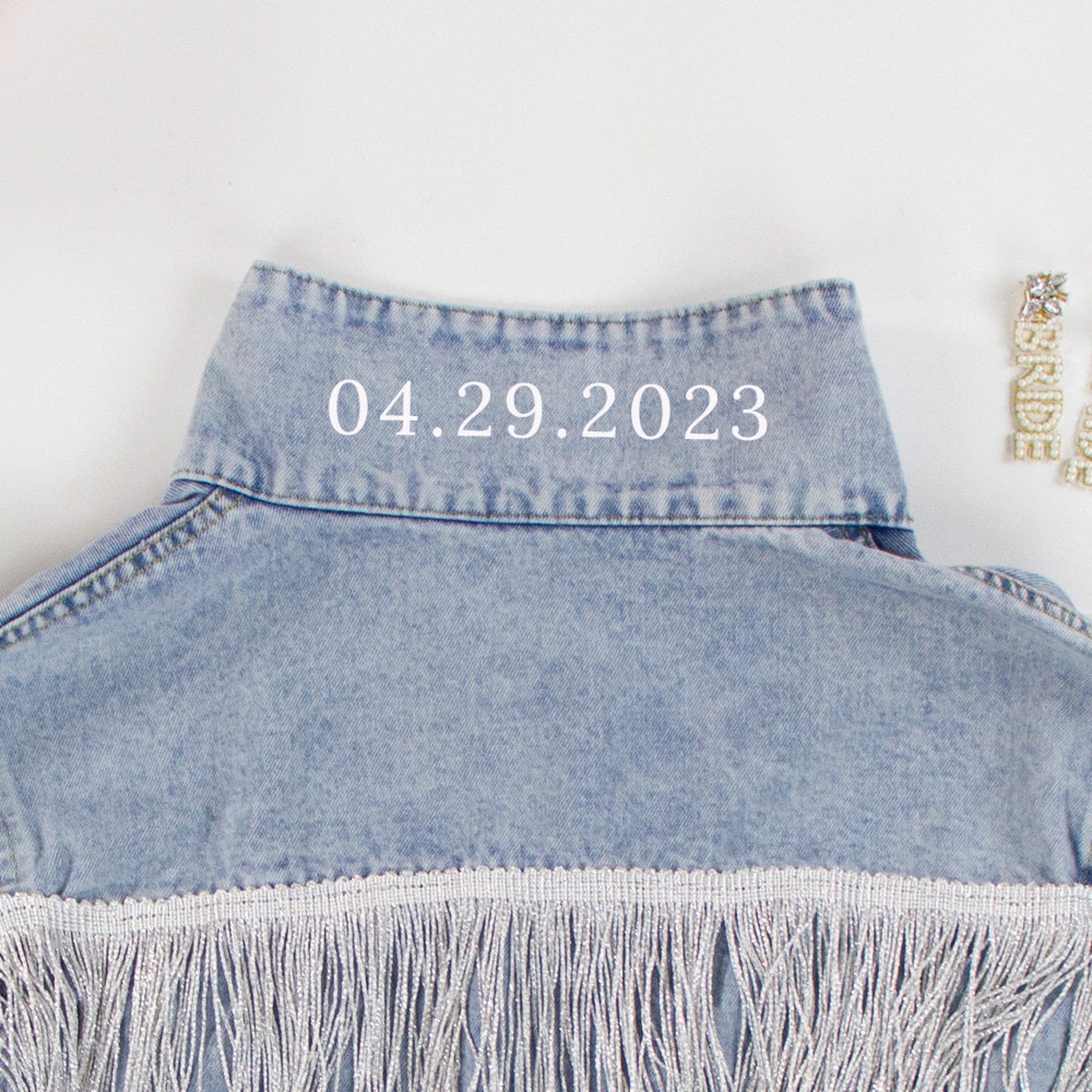 Blue Fringe Jean Jacket Custom Denim Jacket Personalized - Etsy