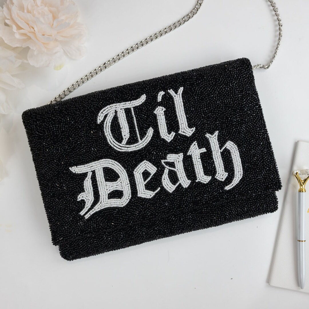 Gothic Bride Clutch Bag, Gothic Clutch Bag for Bride, Black Bridal ...