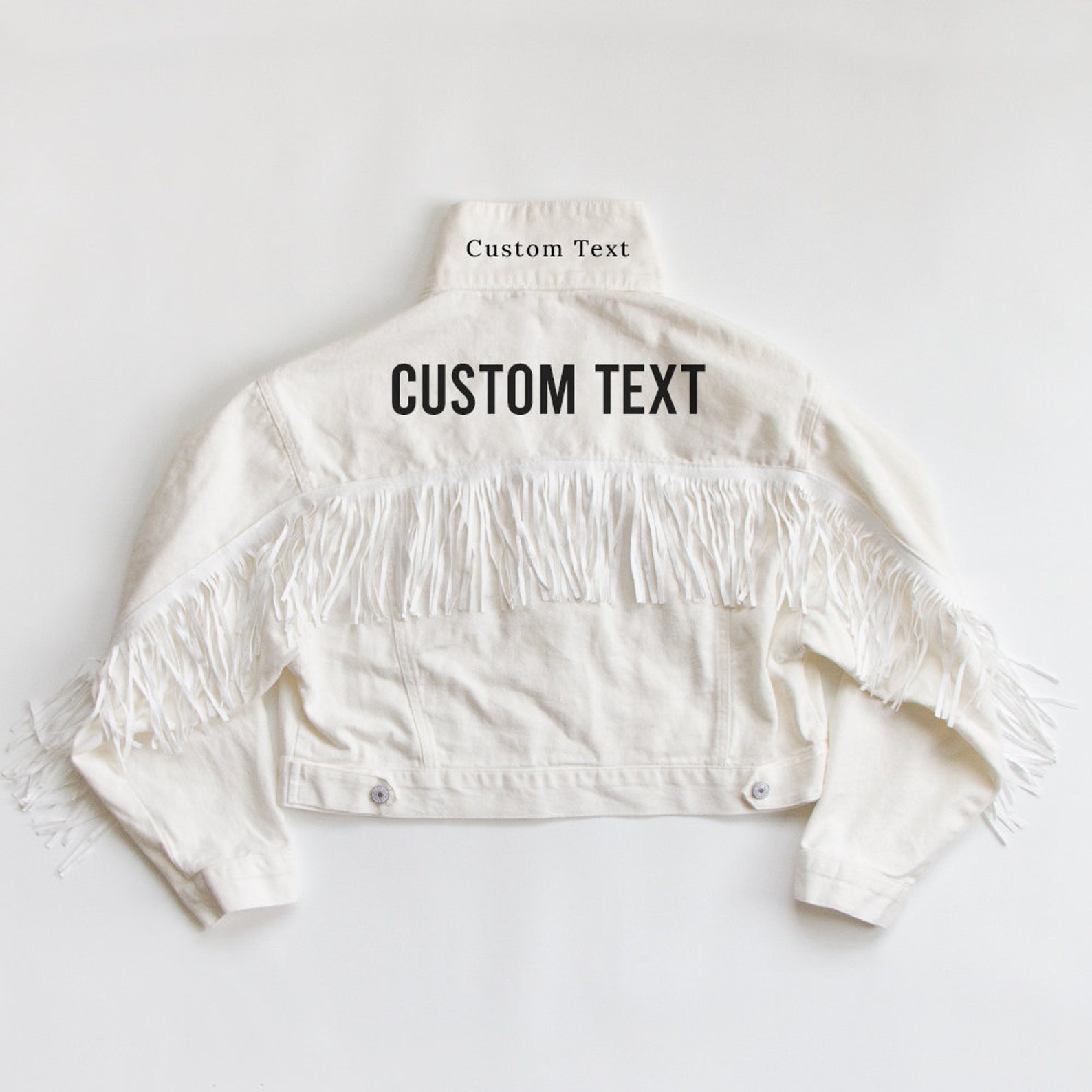 White Fringe Personalized Bride Denim Jacket Custom Bride - Etsy