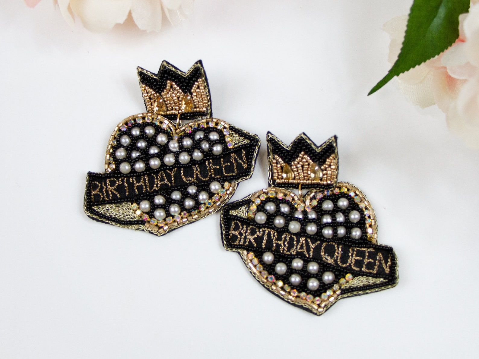 Birthday Queen Earrings, Seed Bead Earrings, Beaded Birthday Earrings ...
