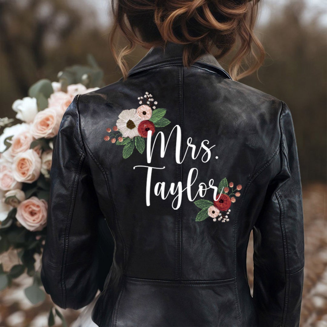 Customized Wedding Jacket, Custom Mrs Leather Jacket, Personalized Bridal Leather Jacket, Custom ...
