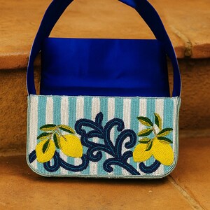 Beaded Shoulder Bag, Lemon Purse, Amalfi Coast Bag, Italian Themed ...
