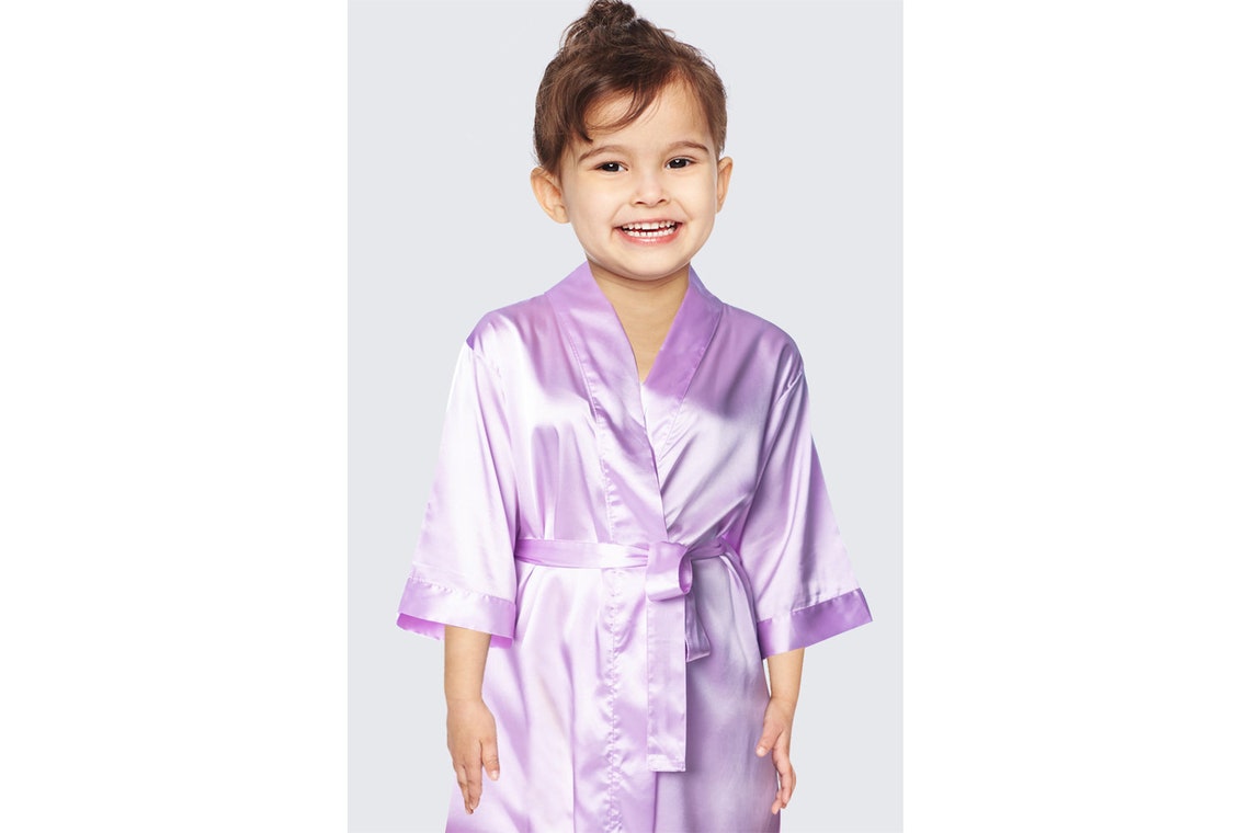 Lavender Flower Girl Robes Personalized Satin Robes Custom - Etsy