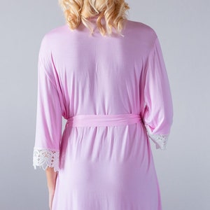 Light Pink Jersey Lace Robe | Jersey Lace Robe | Jersey Robe | Light ...