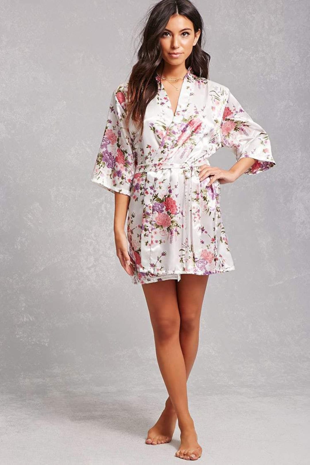 Floral Bridesmaid Satin Robe, Bridal Party Gift - Etsy