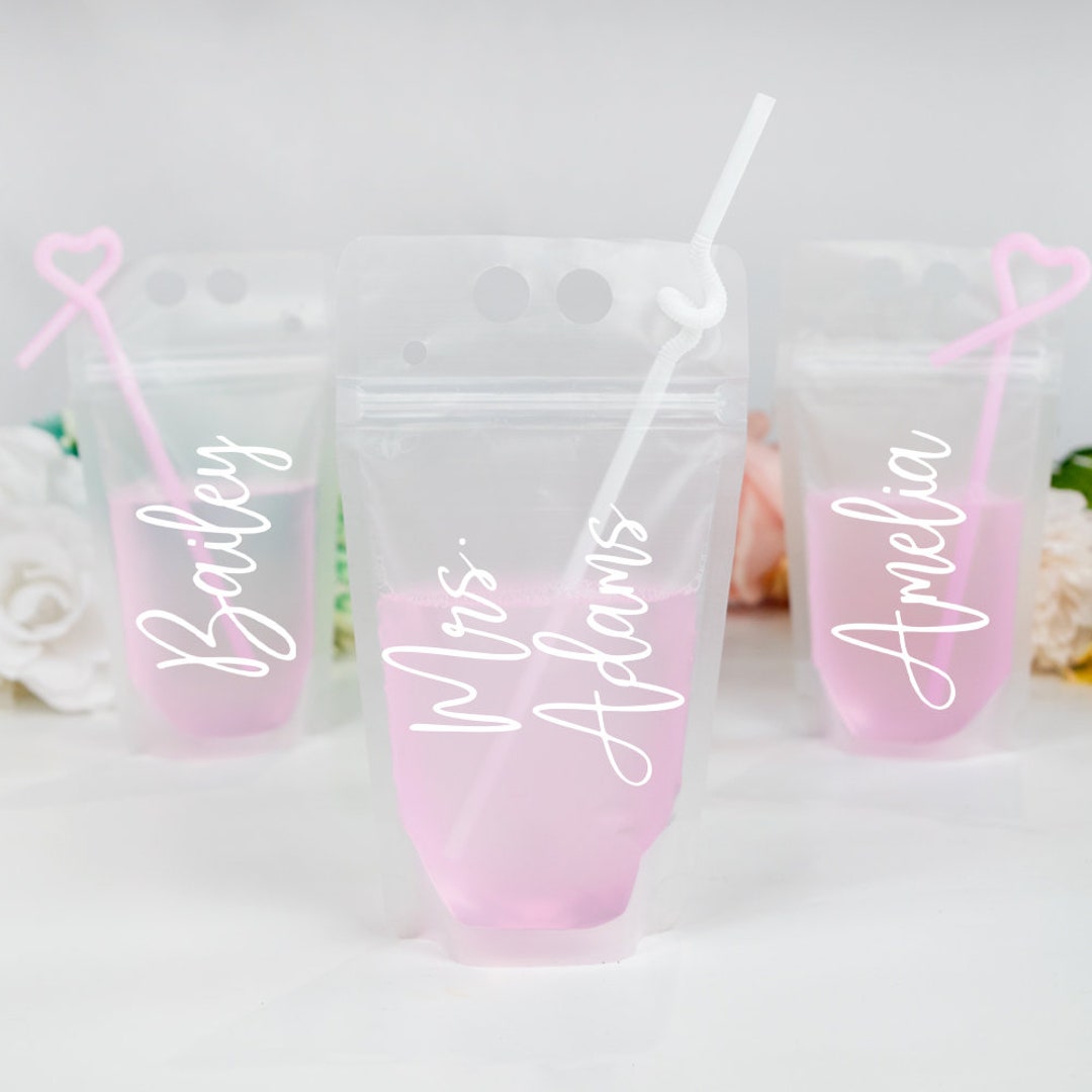 Bachelorette Party Drink Pouch Souvenirs, Custom Bride's Crew Beverage ...