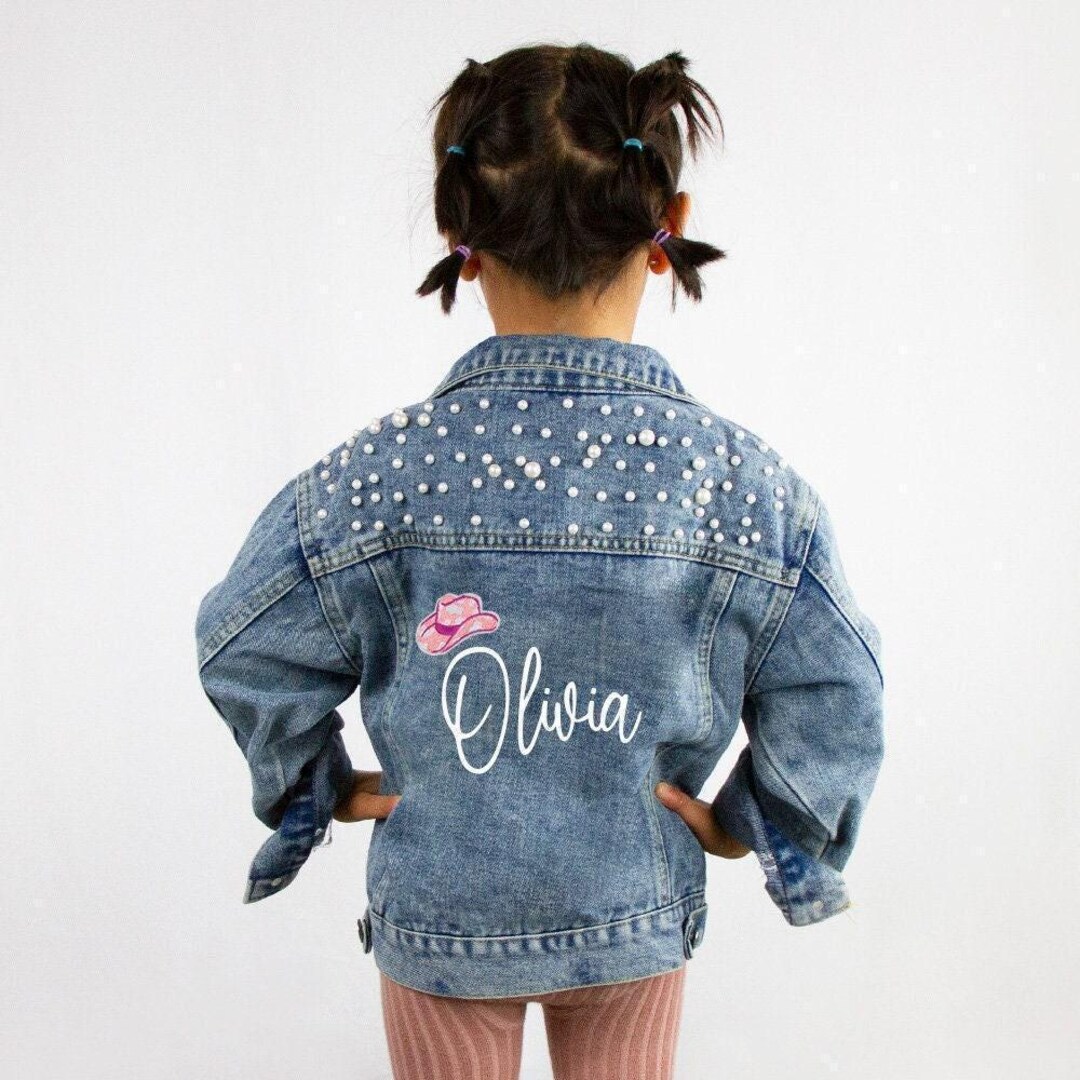 Blue Pearl Cowgirl Patch Denim Jackets, Kids Rodeo Denim Jacket Patch ...