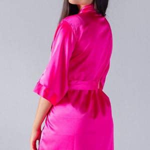 Hot Pink Robe Hot Pink Bridesmaid Robe Hot Pink Wedding Hot Pink ...