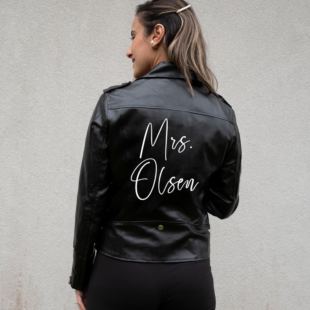 Custom Mrs Jacket, Custom Mrs Leather Jacket, Personalized Mrs Leather Jacket, Bride Leather ...
