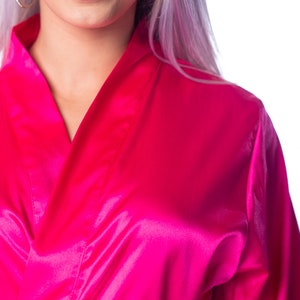 Hot Pink Robe Hot Pink Bridesmaid Robe Hot Pink Wedding Hot Pink ...