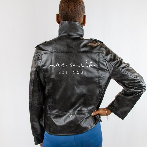 Personalized Mrs. Leather Jacket for Brides Wedding Party - Etsy