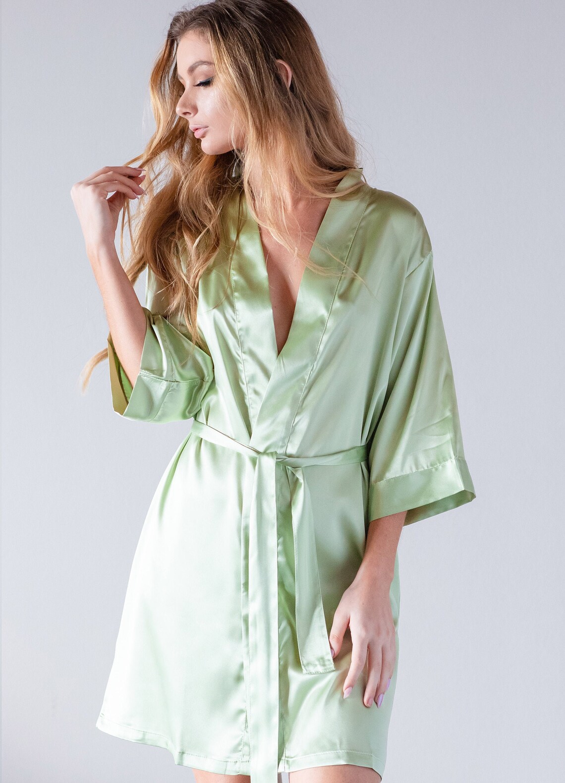 Sage Robe Sage Bridesmaid Robe Sage Wedding Sage Wedding - Etsy